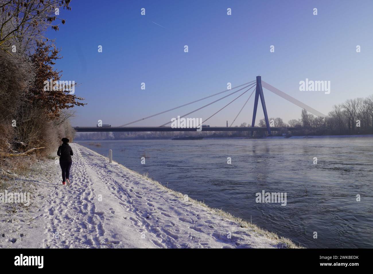Guiding a truck across a bustling bridge while a ferry glides ...