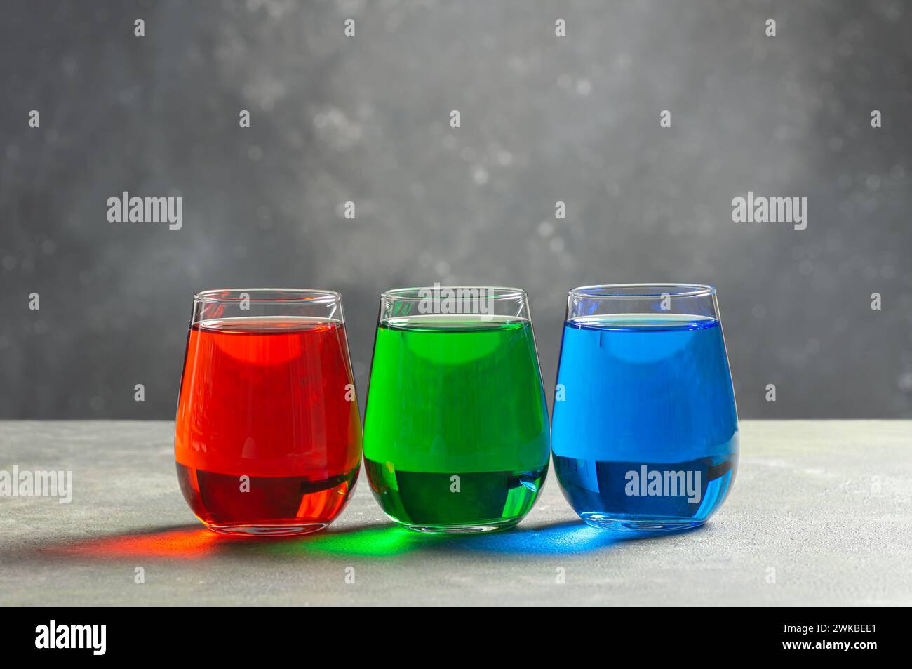 Rgb color water in glass on table, Rgb color model concept Stock Photo ...
