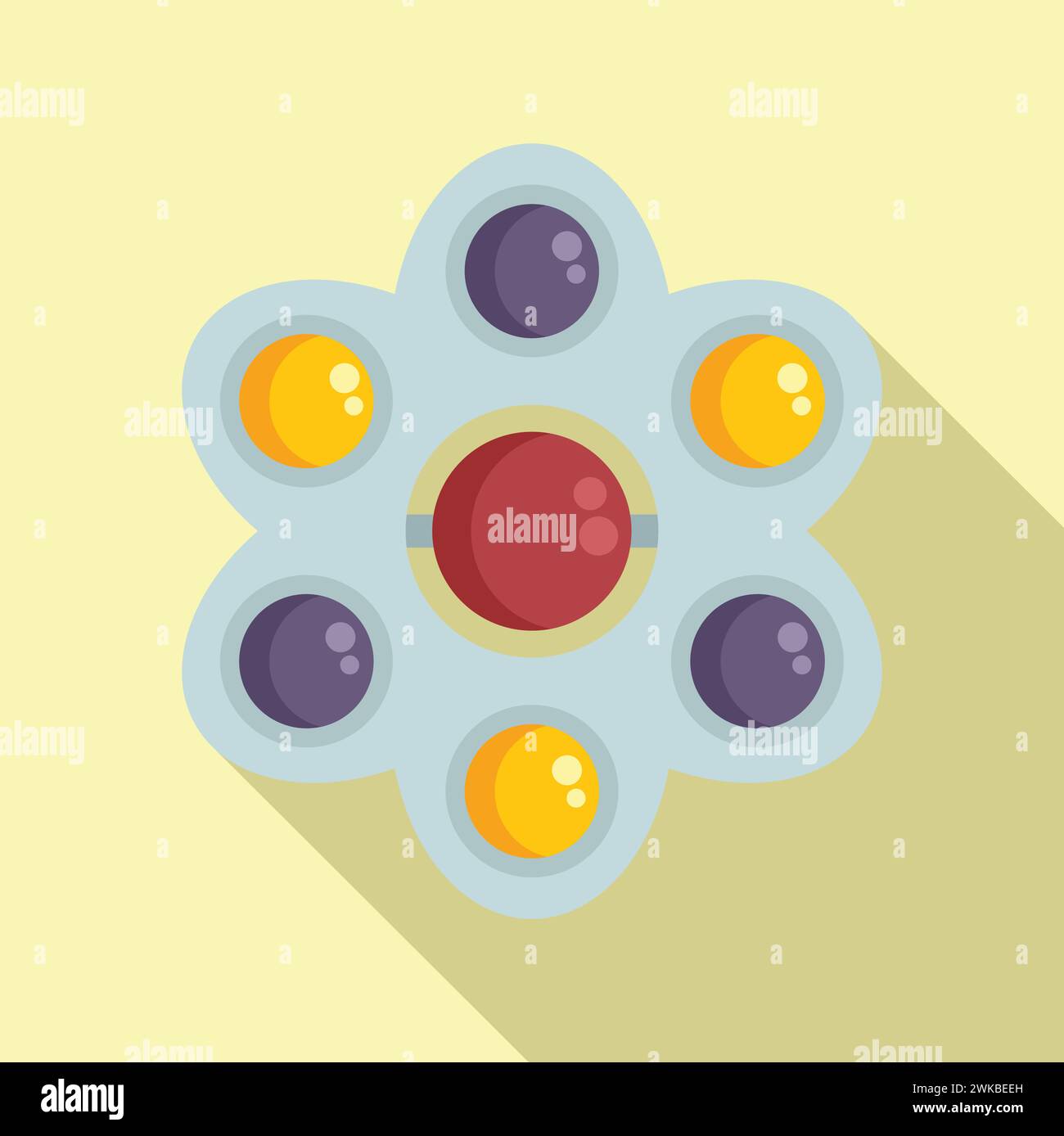 Small pop it toy icon flat vector. Push hand sensory. Antistress game ...