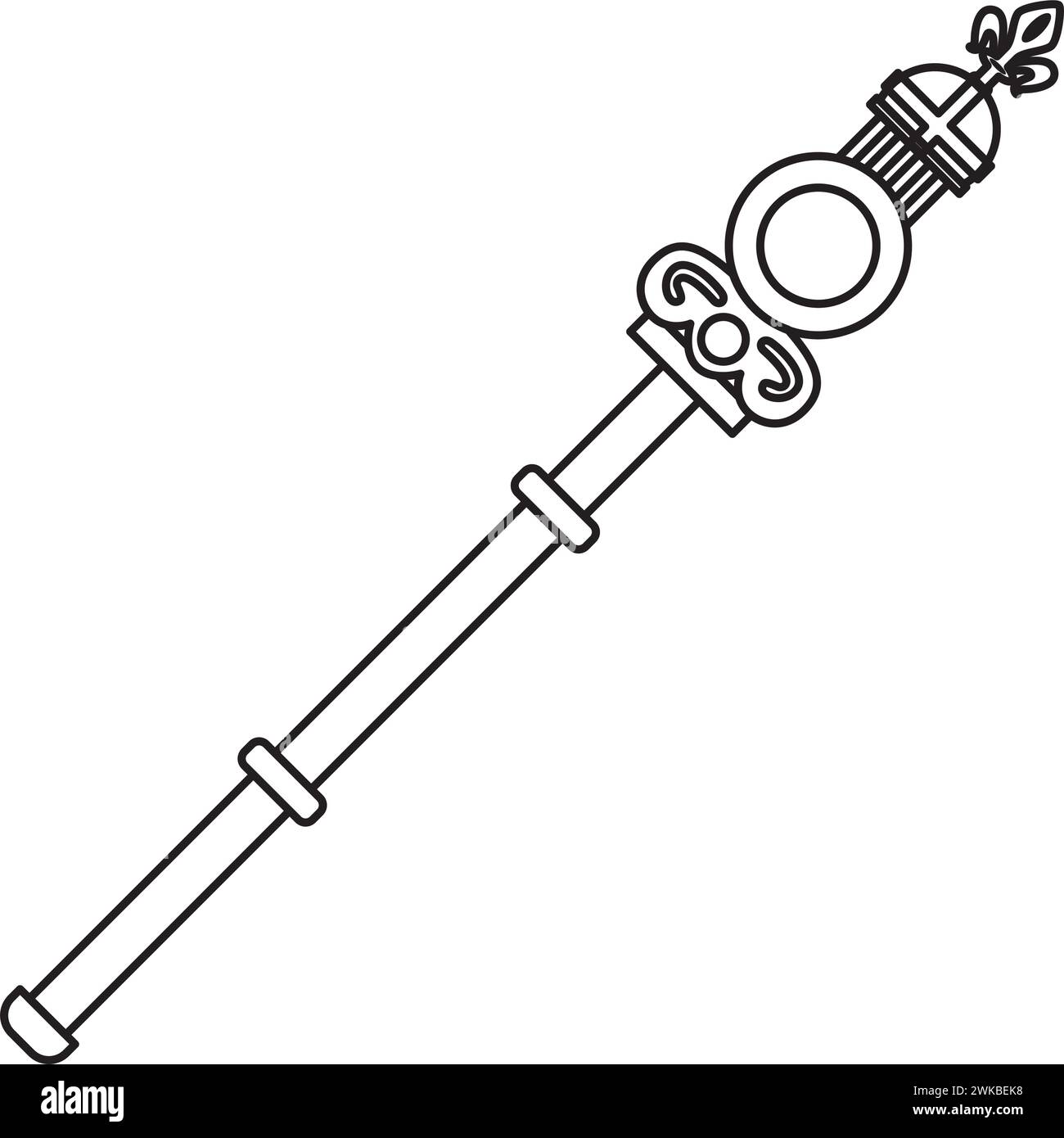 Royal staff outline icon Vector Stock Vector Image & Art - Alamy