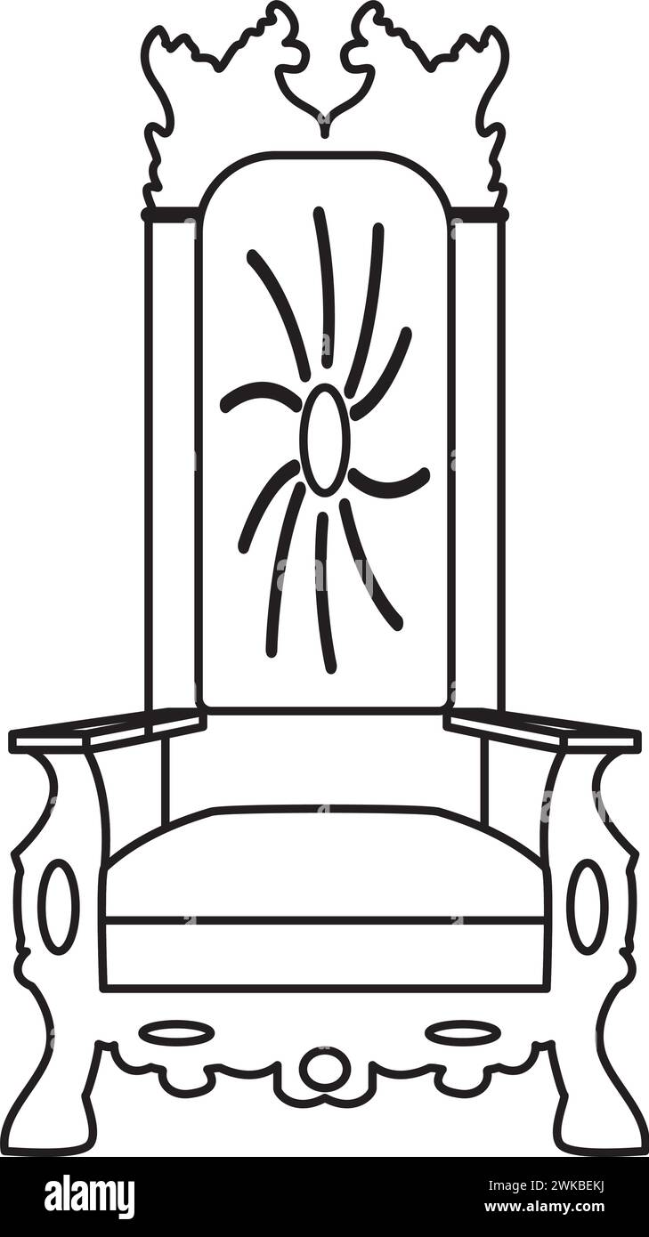 Royal chair outline icon Vector Stock Vector Image & Art - Alamy