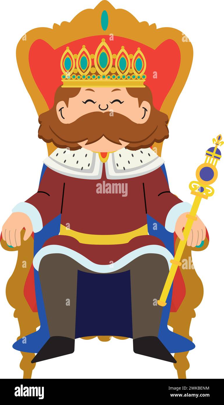 Cute king character with crown Vector Stock Vector Image & Art - Alamy