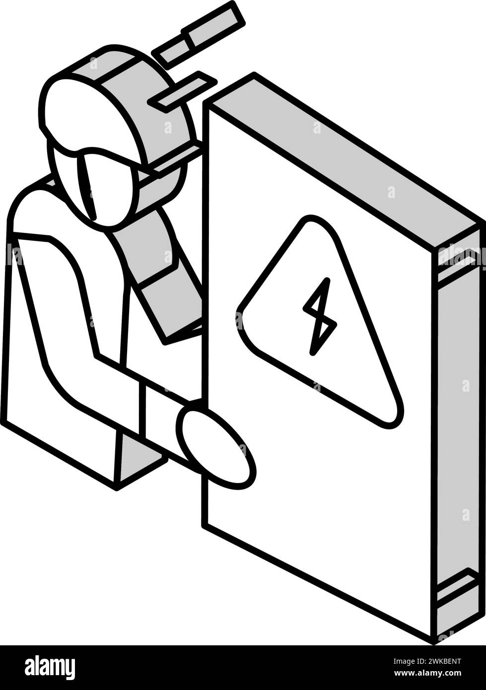 emergency electricians isometric icon vector illustration Stock Vector ...