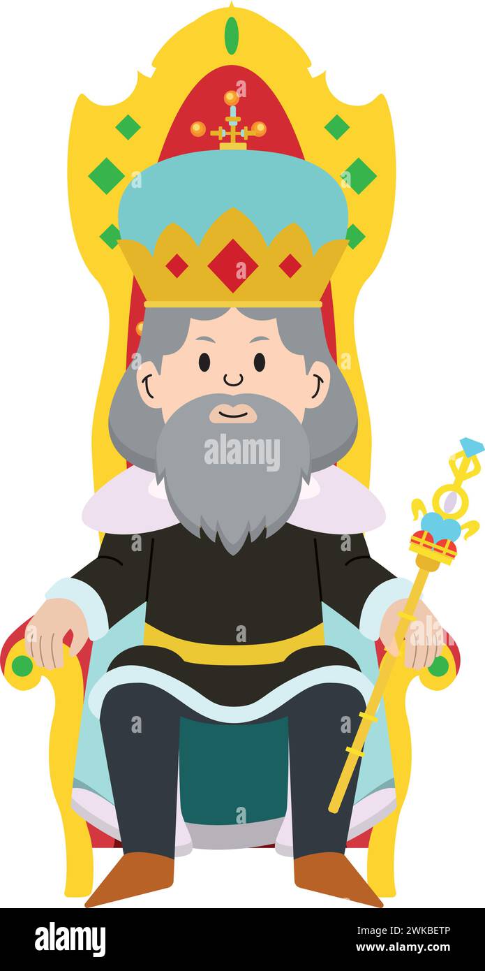 Cute king character with crown Vector Stock Vector Image & Art - Alamy