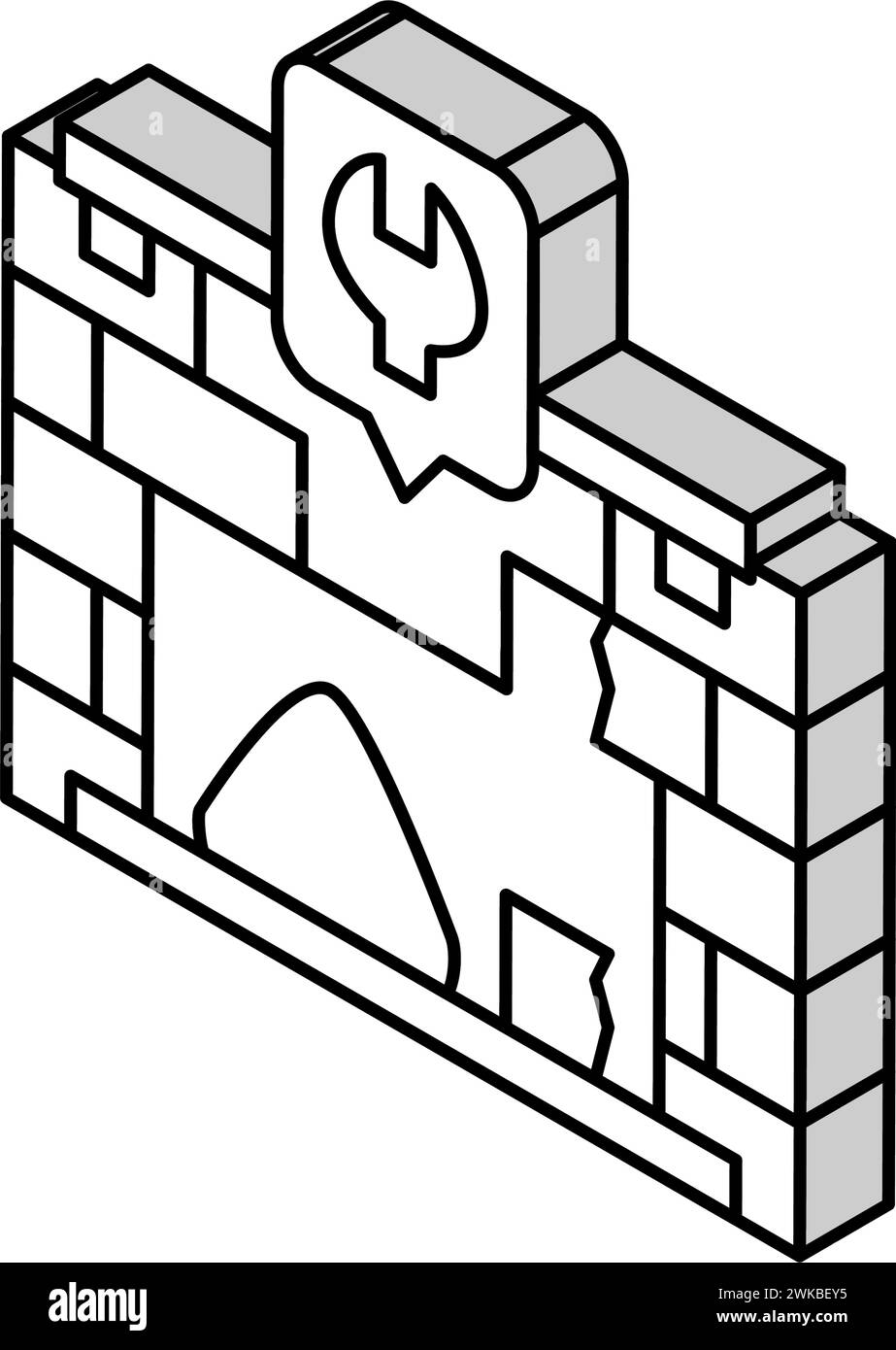 fireplace repair isometric icon vector illustration Stock Vector Image ...