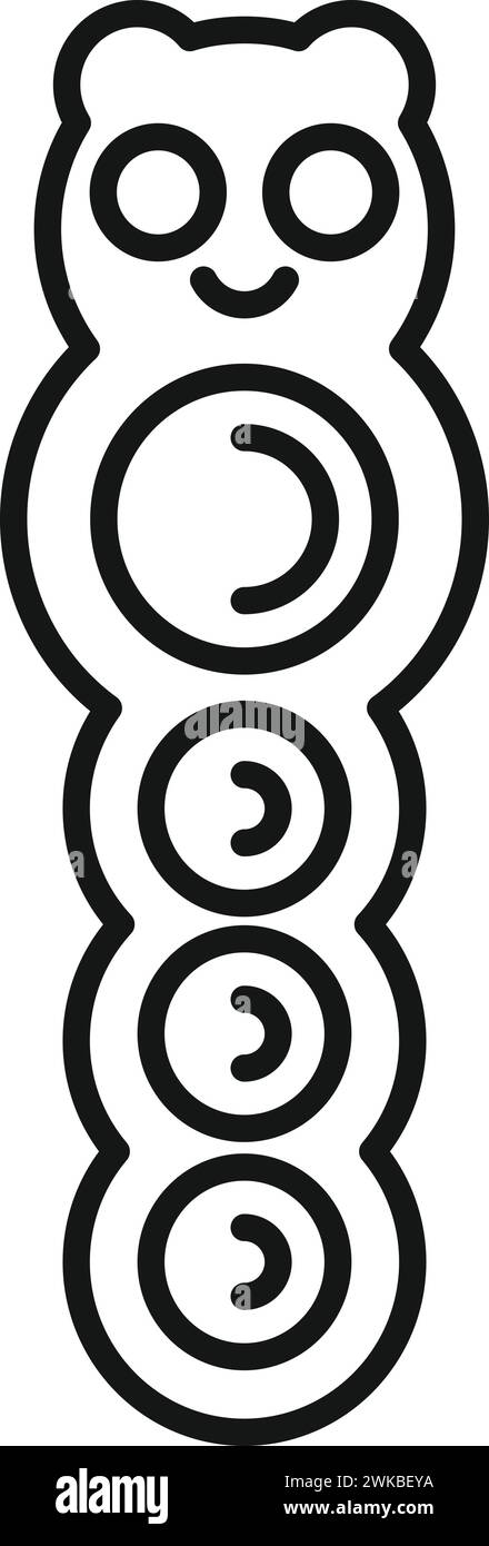 Long pop it game icon outline vector. Antistress toy. Push hobby trend ...