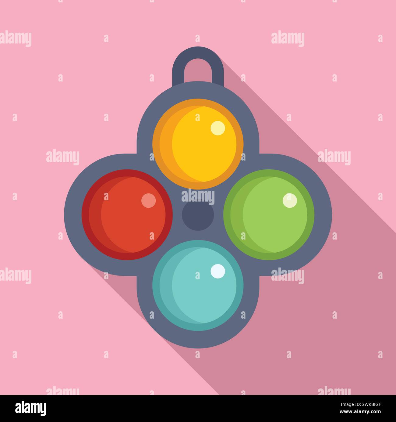 Finger kid push icon flat vector. Sensory ball. Antistress children ...