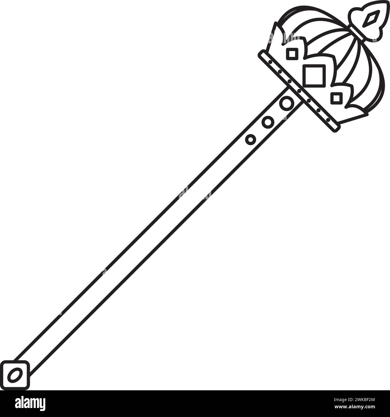 Royal staff outline icon Vector Stock Vector Image & Art - Alamy