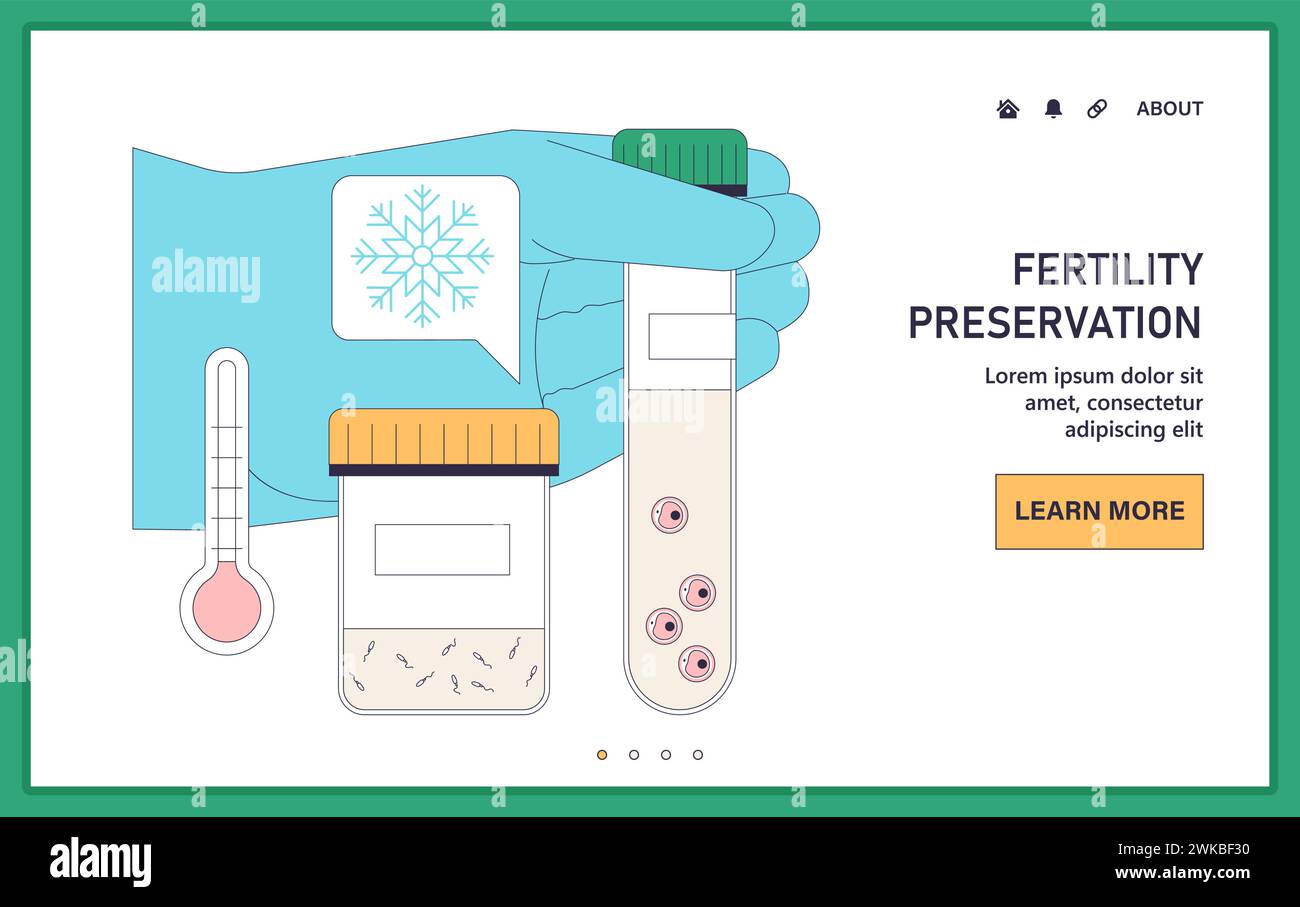 Gender transition web or landing. Fertility preservation. Medical tools for oocyte and sperm ...