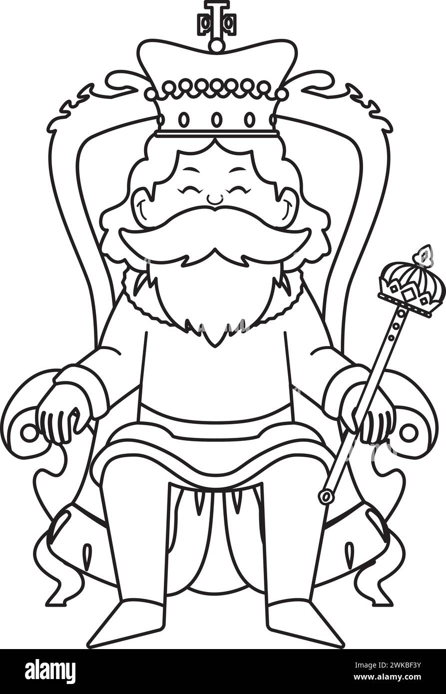 Cute king character with crown Vector Stock Vector Image & Art - Alamy