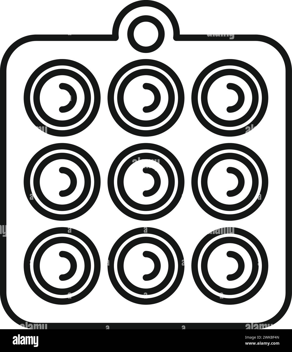 Square pop it toy icon outline vector. Antistress children game. Hand ...