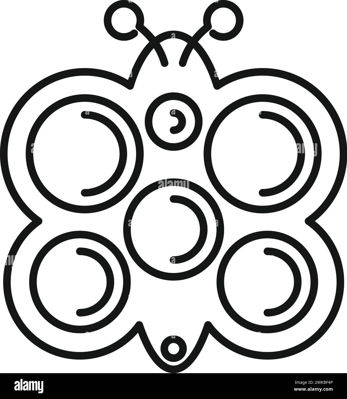 Butterfly pop it toy icon outline vector. Wrap game. Hand push play ...