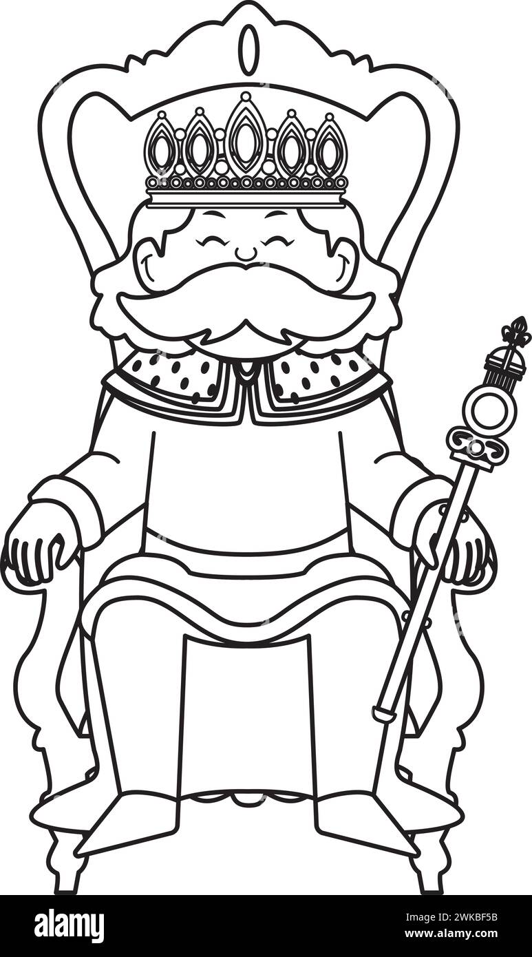 Cute king character with crown Vector Stock Vector Image & Art - Alamy