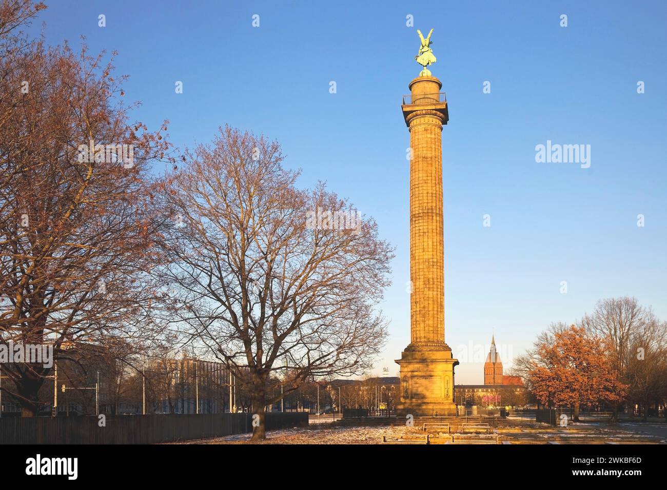 Waterloo column with Victoria, victory column commemorating the Battle ...
