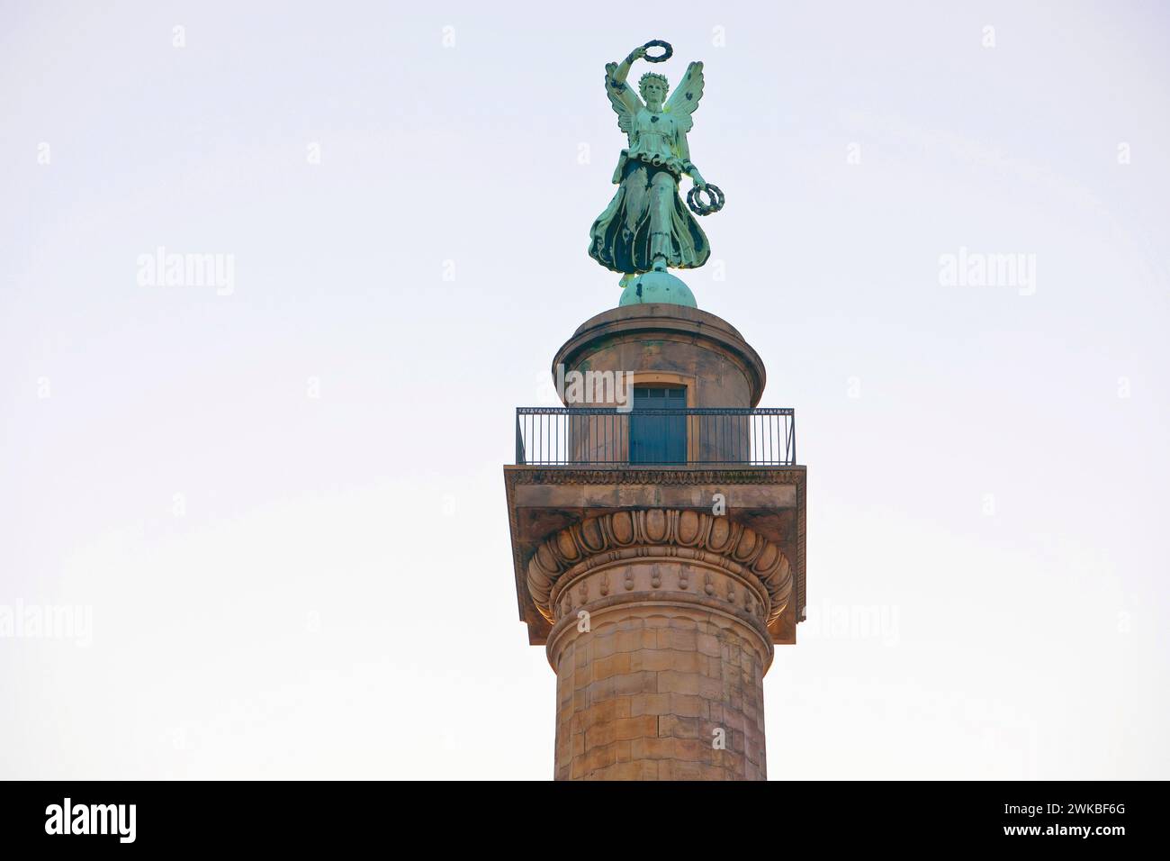 Waterloo column with Victoria, victory column commemorating the Battle ...