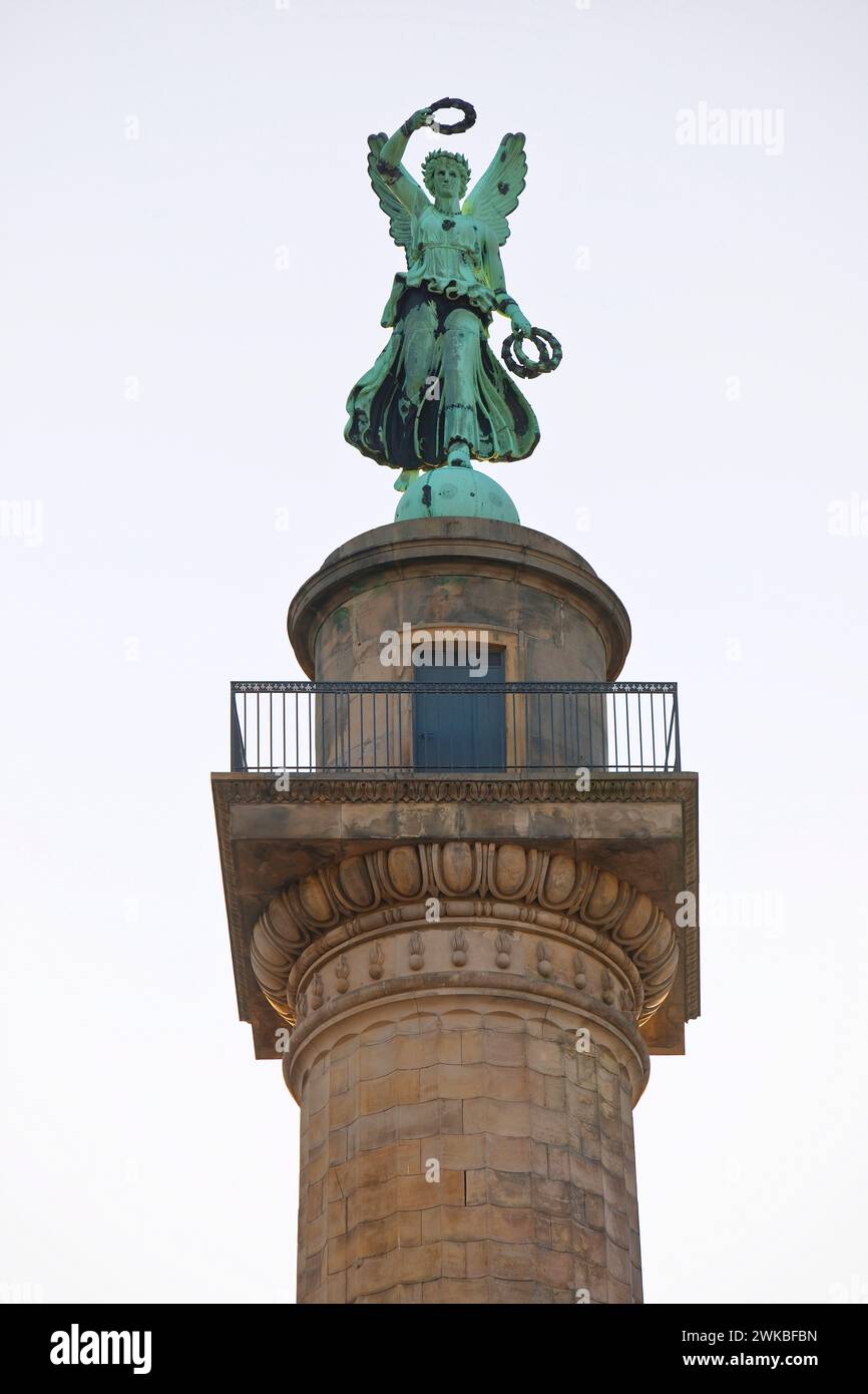 Waterloo column with Victoria, victory column commemorating the Battle ...