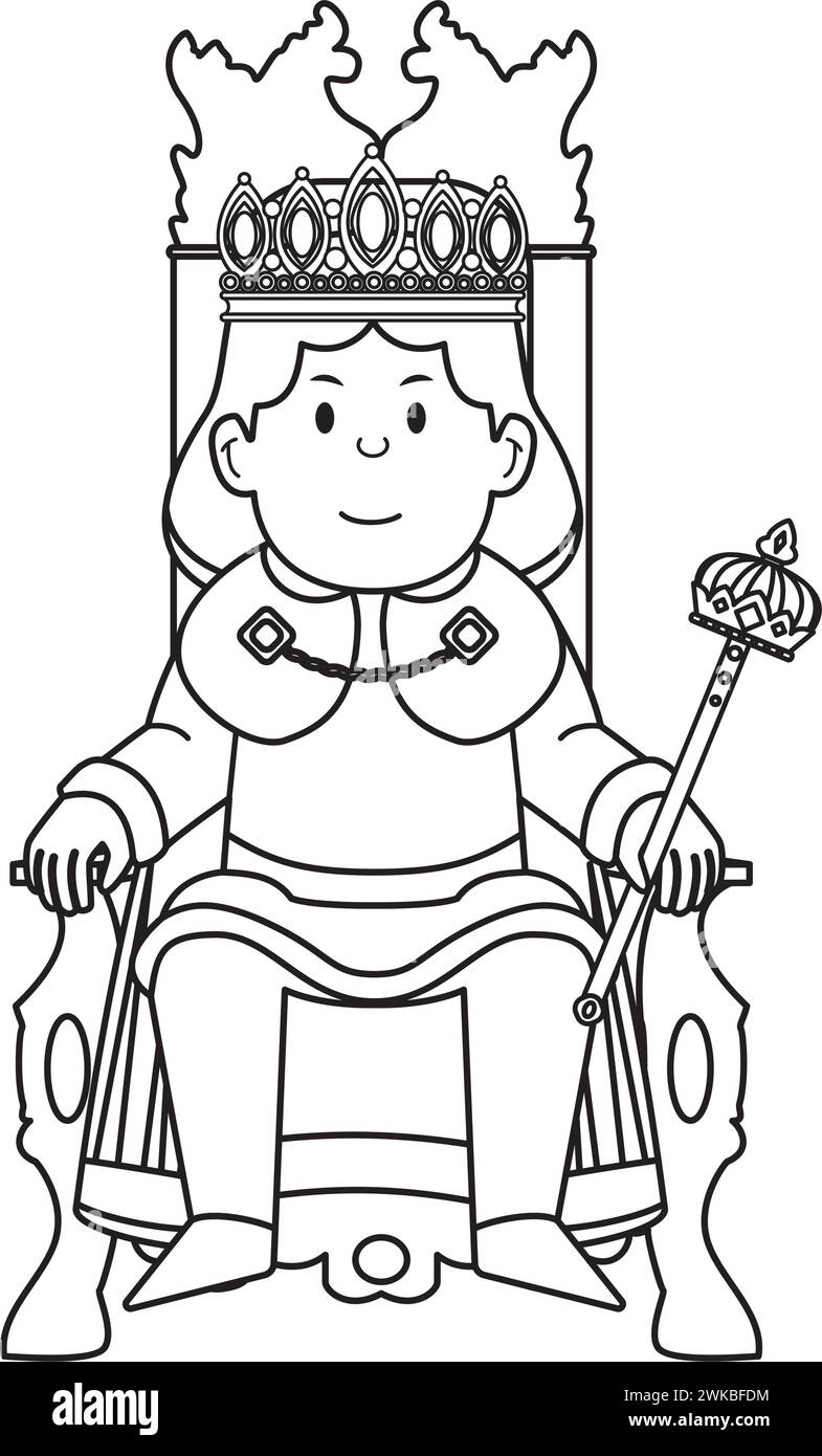 Cute king character with crown Vector Stock Vector Image & Art - Alamy