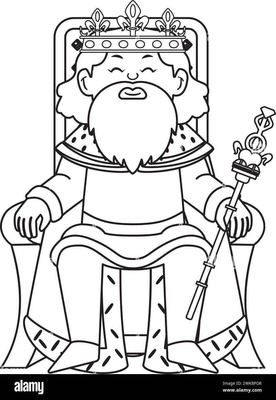 Cute king character with crown Vector Stock Vector Image & Art - Alamy