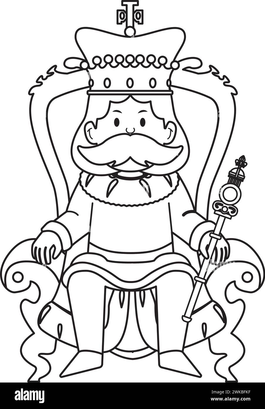 Cute king character with crown Vector Stock Vector Image & Art - Alamy