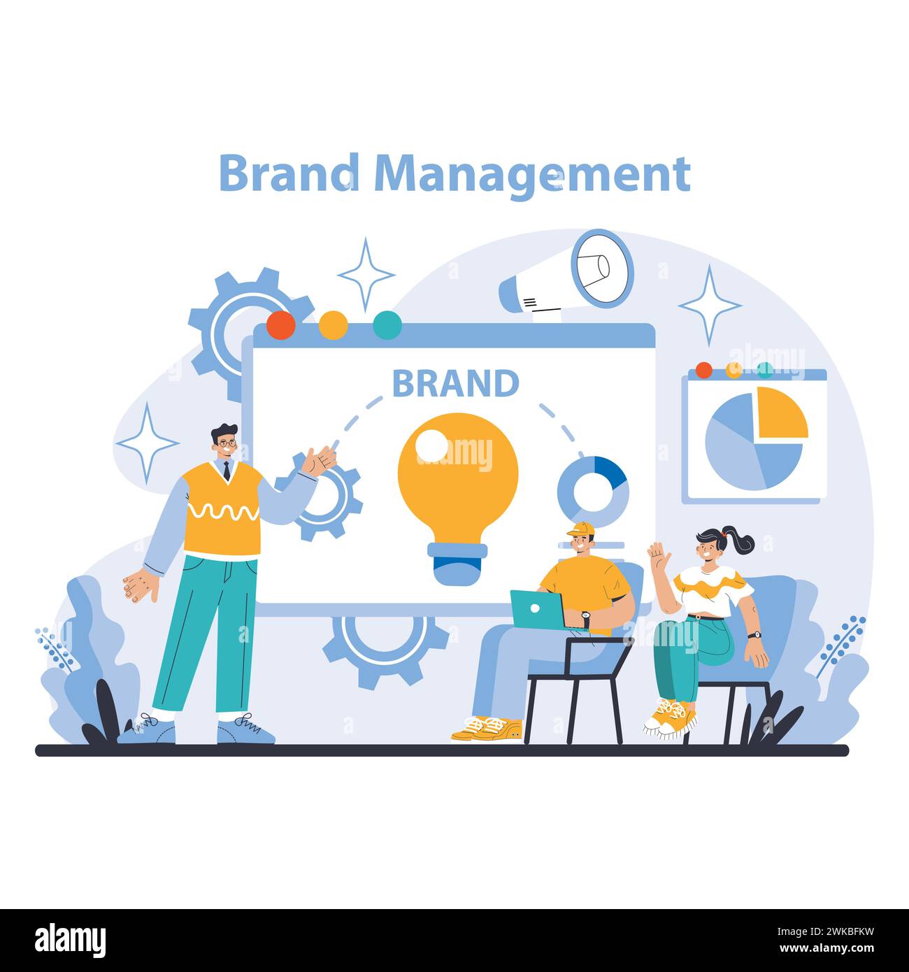 Brand management concept. Team collaborating on holistic brand ... Brand management concept. Team collaborating on holistic brand ...
