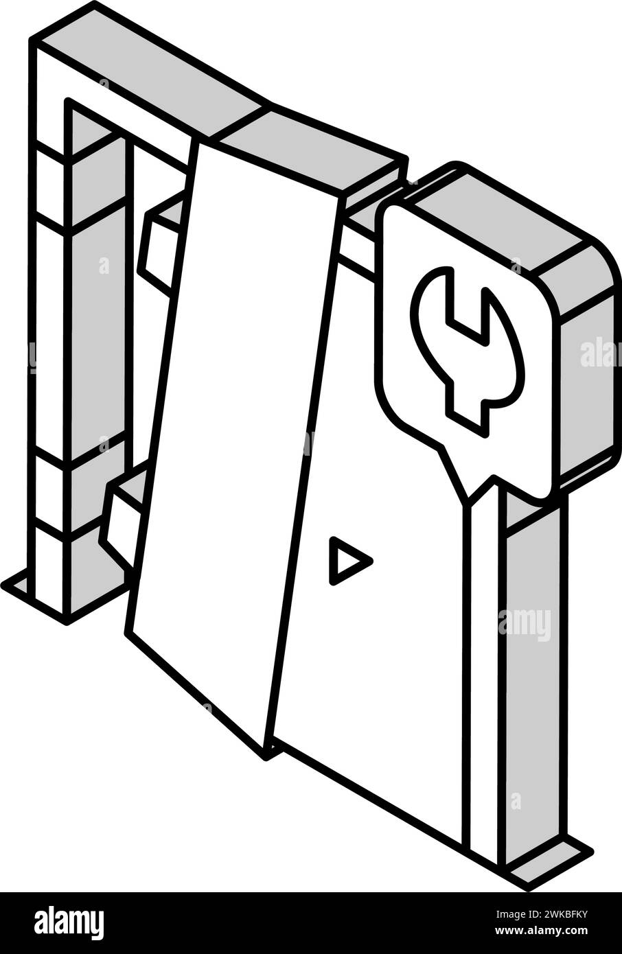 door repairs isometric icon vector illustration Stock Vector Image ...