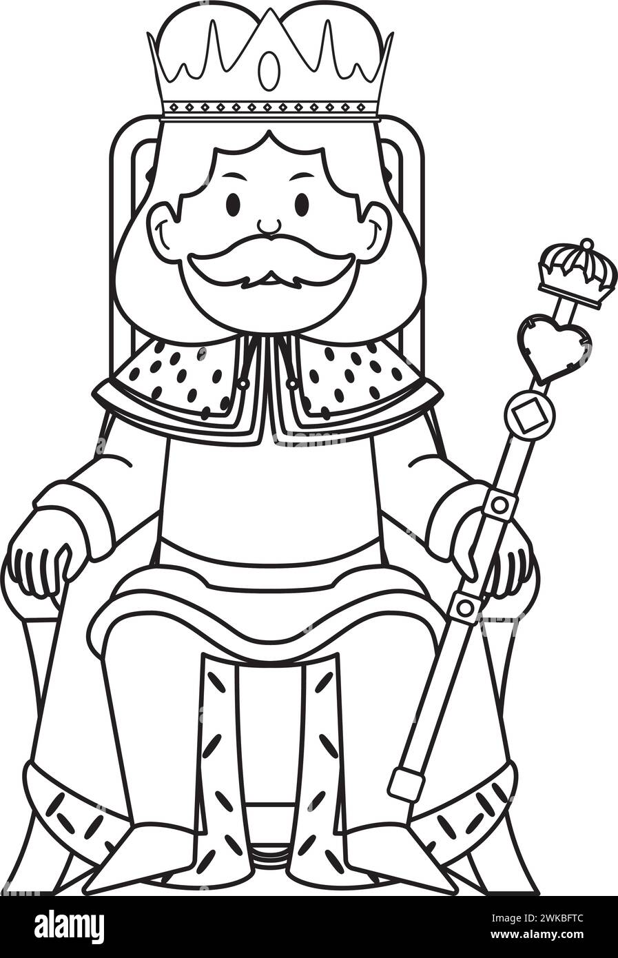 Cute king character with crown Vector Stock Vector Image & Art - Alamy