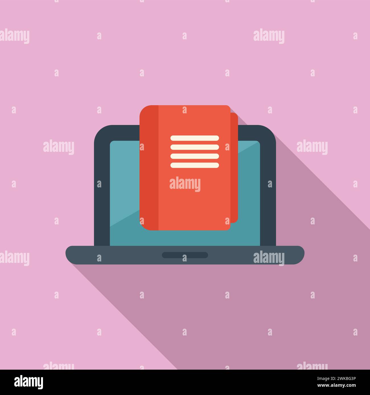 Read works book icon flat vector. Online laptop store. Education person ...