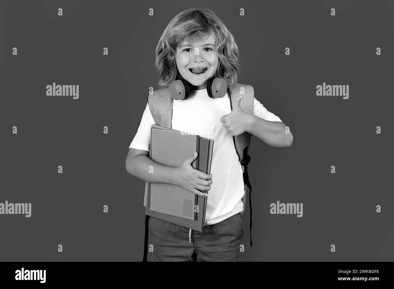 School child on isolated background. Kids education, Learning studying ...