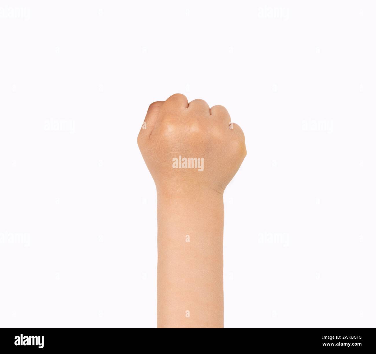 Isolated image of a boy with fist up on a white background Stock Photo ...
