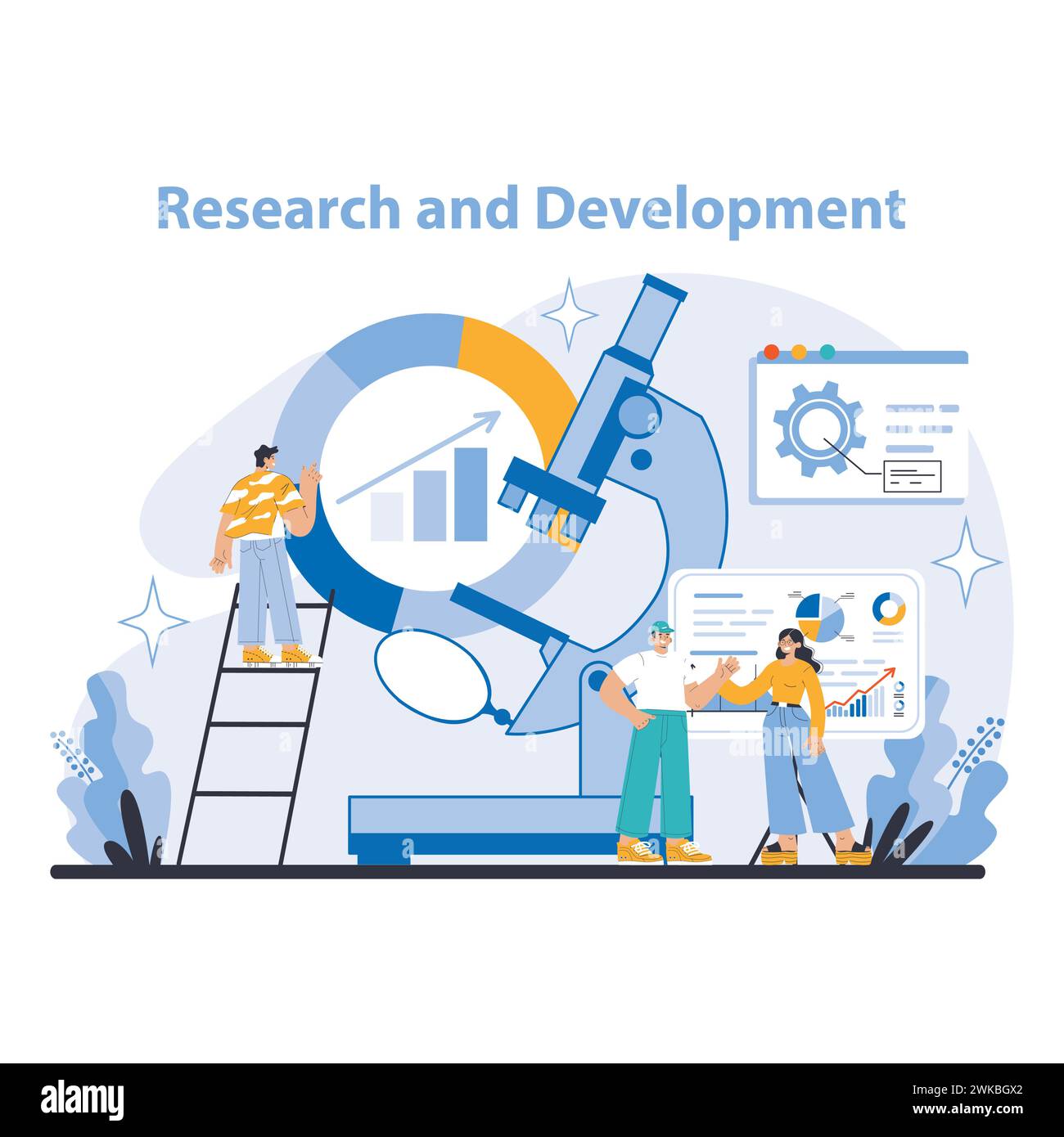 Research and Development concept. Pioneering data analysis and ...