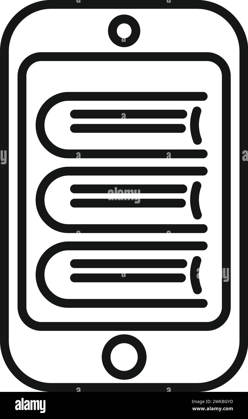 Books store icon outline vector. App store guide. Electronic work ...