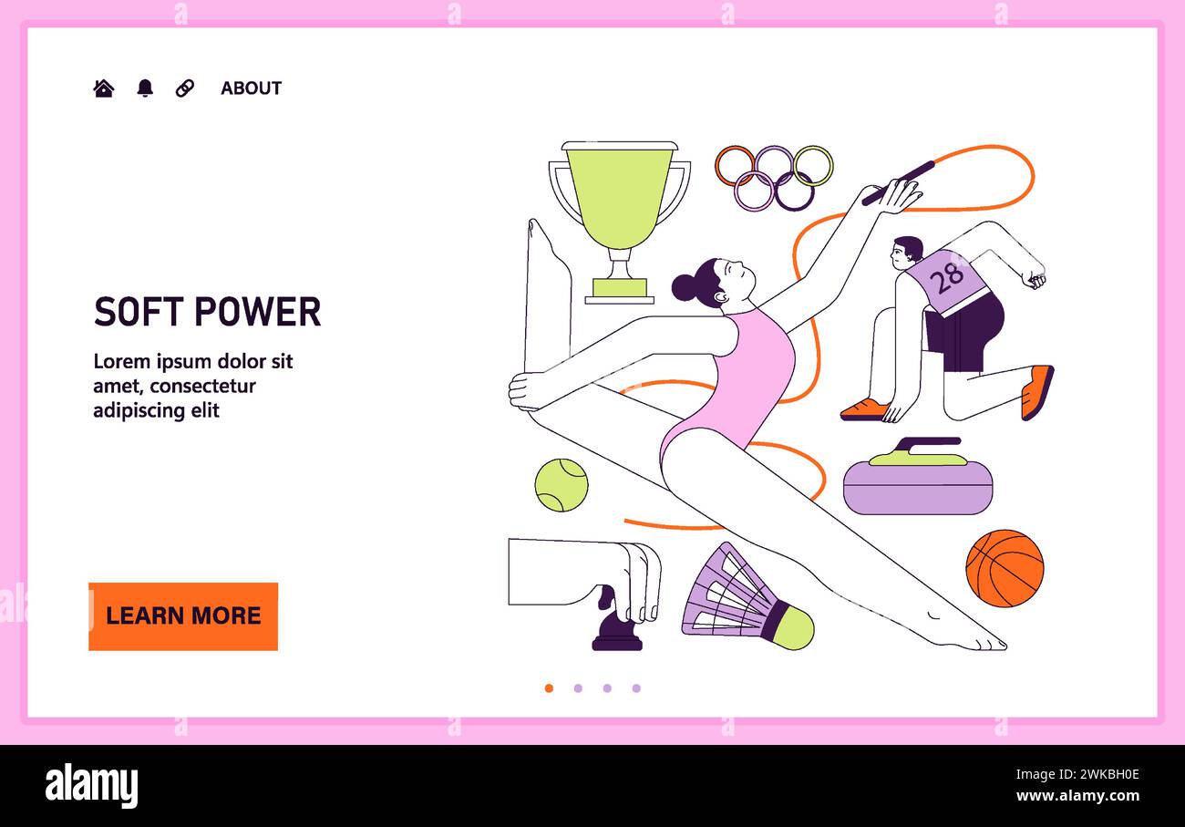 Soft power web or landing. Global connectivity and cultural exchange ...