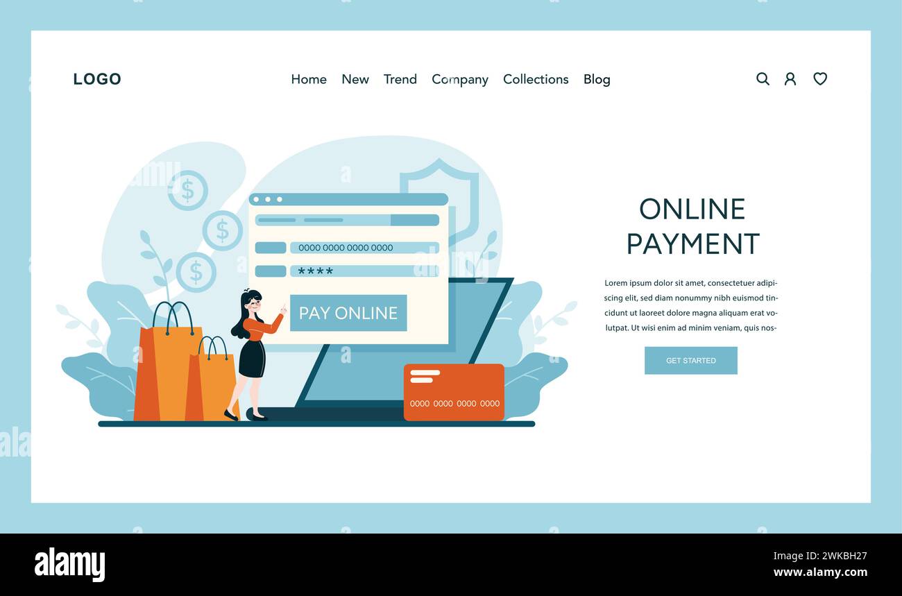 Online Payment concept. Visualizing effortless e-commerce transactions ...