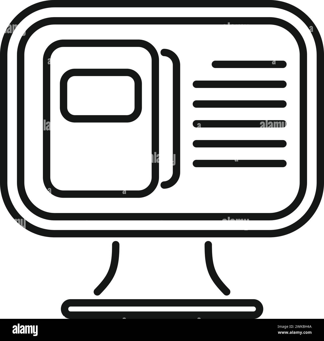 Computer book store icon outline vector. Internet based. Pc electronic ...
