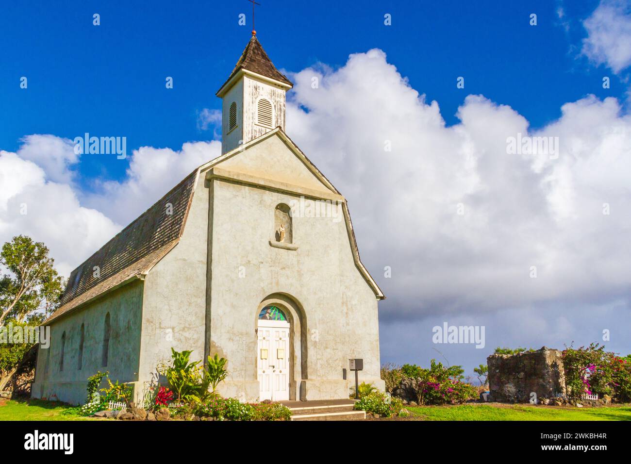 St. Joseph Church at Kaupo, Maui, on the back road to Hana (or Piilani ...