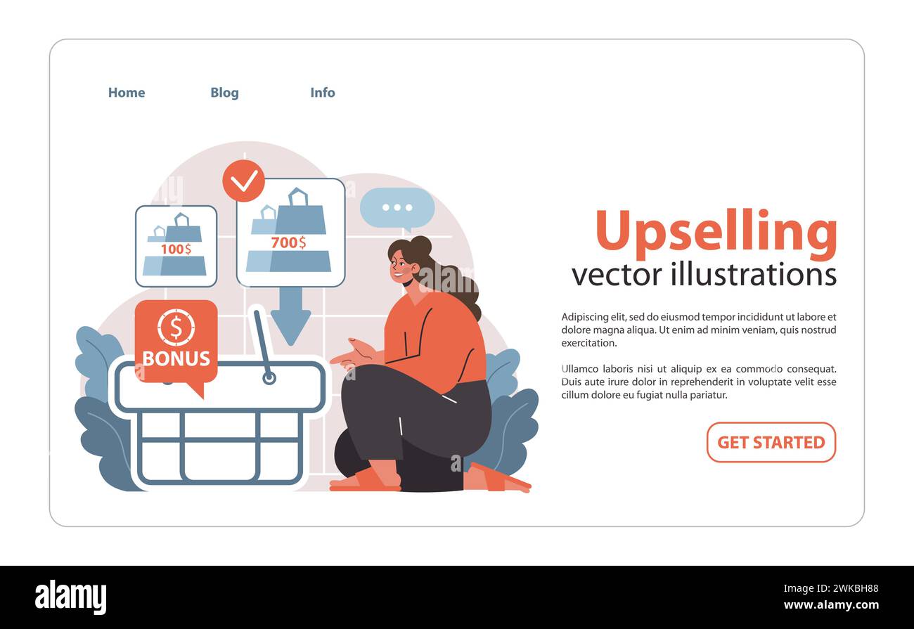 Upselling concept. An illustrative strategy showcasing incentivized ...