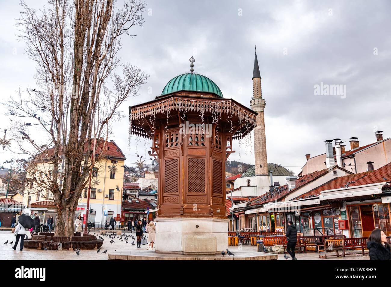 Sarajevo - BiH - 11 FEB 2024: Bascarsija is Sarajevo's old bazaar and ...