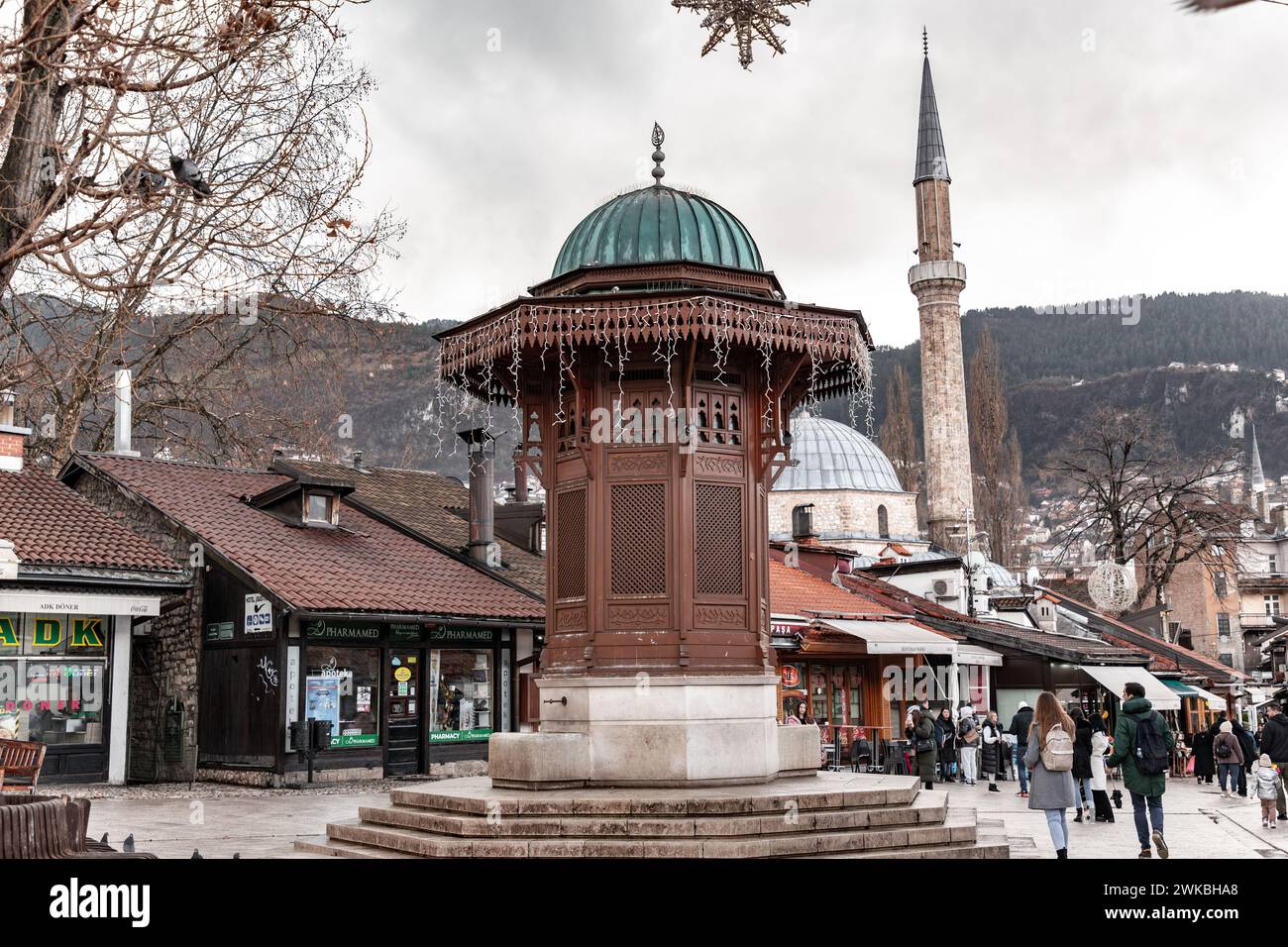 Sarajevo - BiH - 11 FEB 2024: Bascarsija is Sarajevo's old bazaar and ...