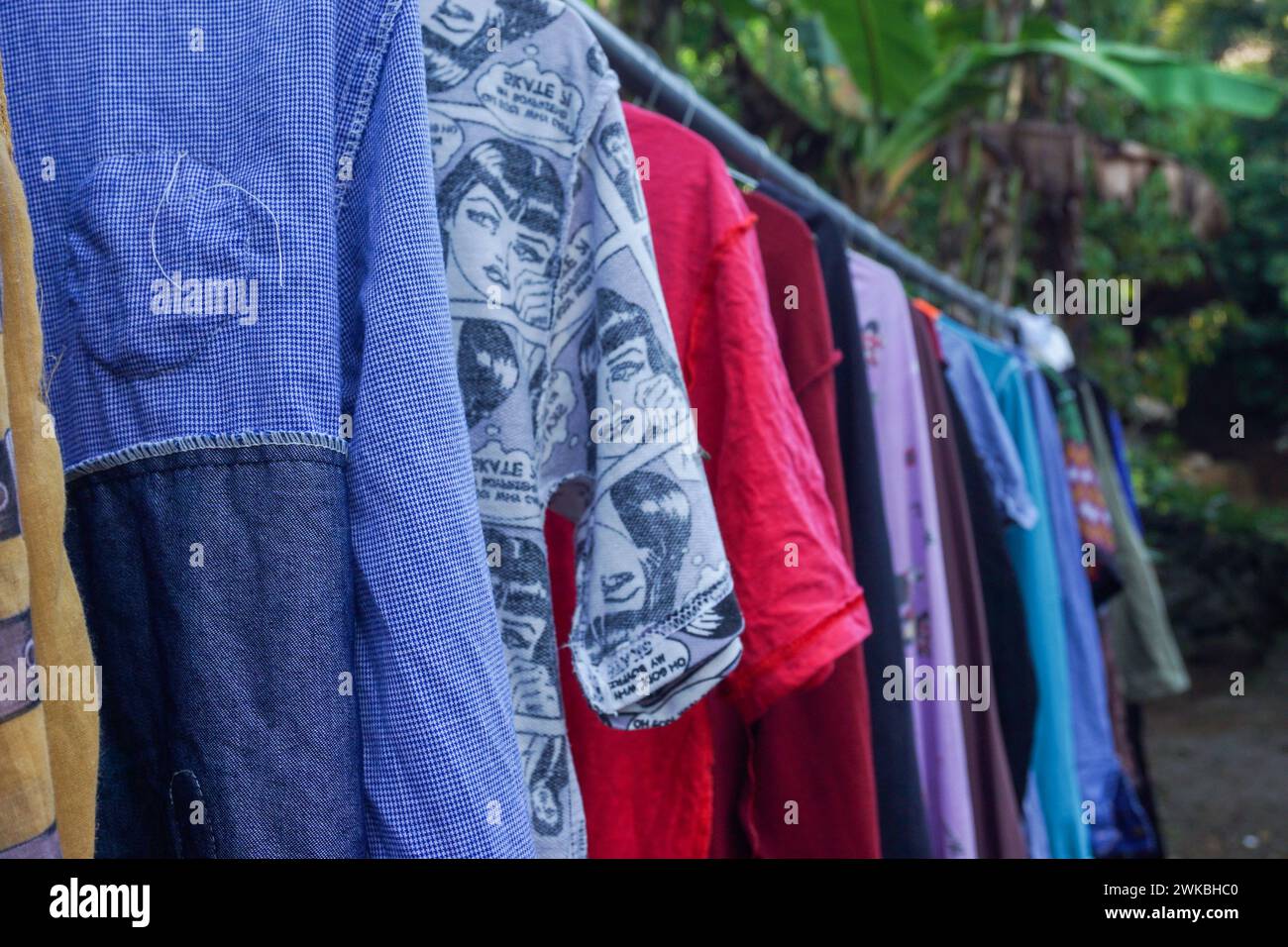 Stock photo of clothes being dried Stock Photo - Alamy