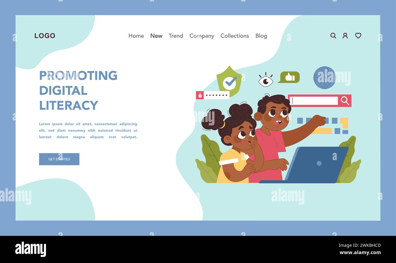 Digital literacy concept. Child learning to navigate internet under supervision, enhancing tech ...