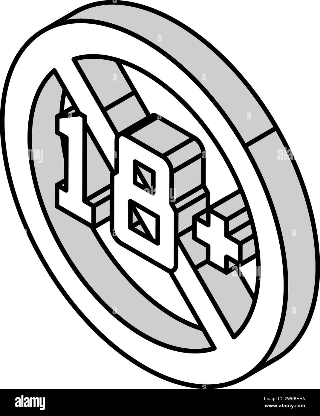 18 Age Restriction Isometric Icon Vector Illustration Stock Vector
