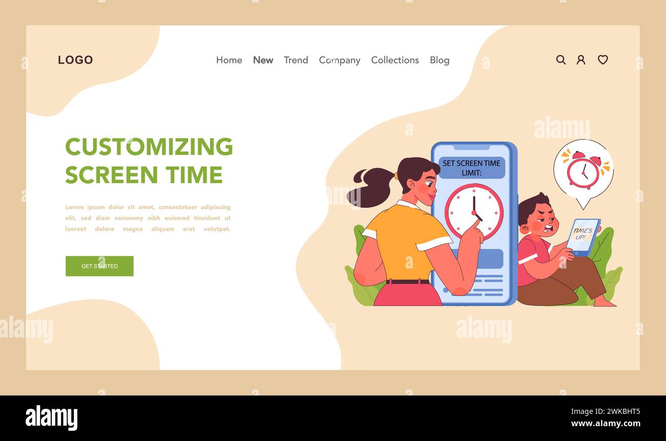 Customizing screen time concept. Mother sets healthy digital boundaries ...