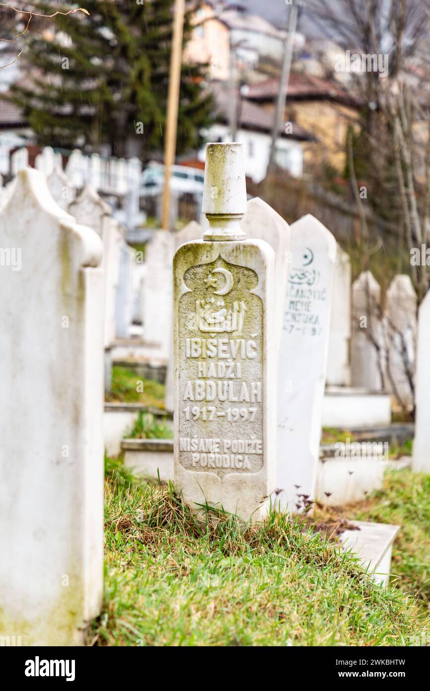 Sarajevo - Bosnia and Herzegovina - 11 FEB 2024: Muslim graveyard ...