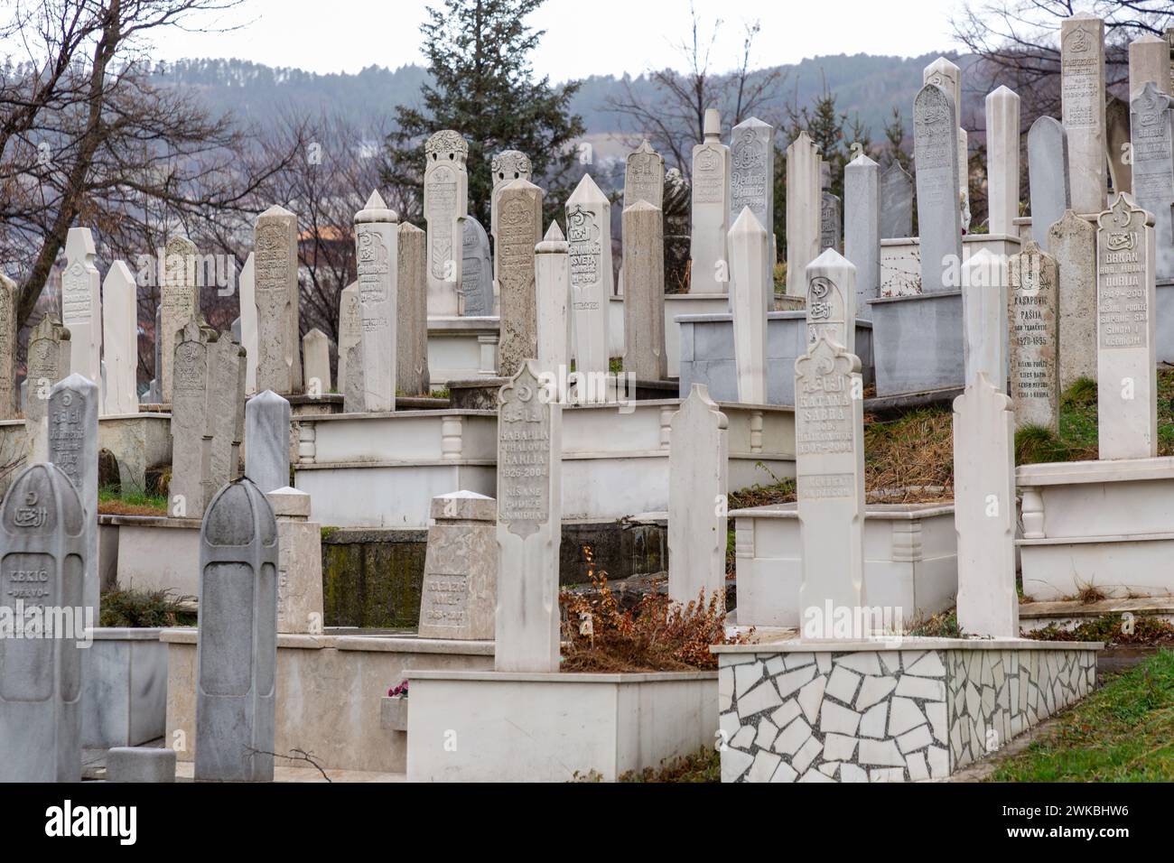 Sarajevo - Bosnia and Herzegovina - 11 FEB 2024: Muslim graveyard ...