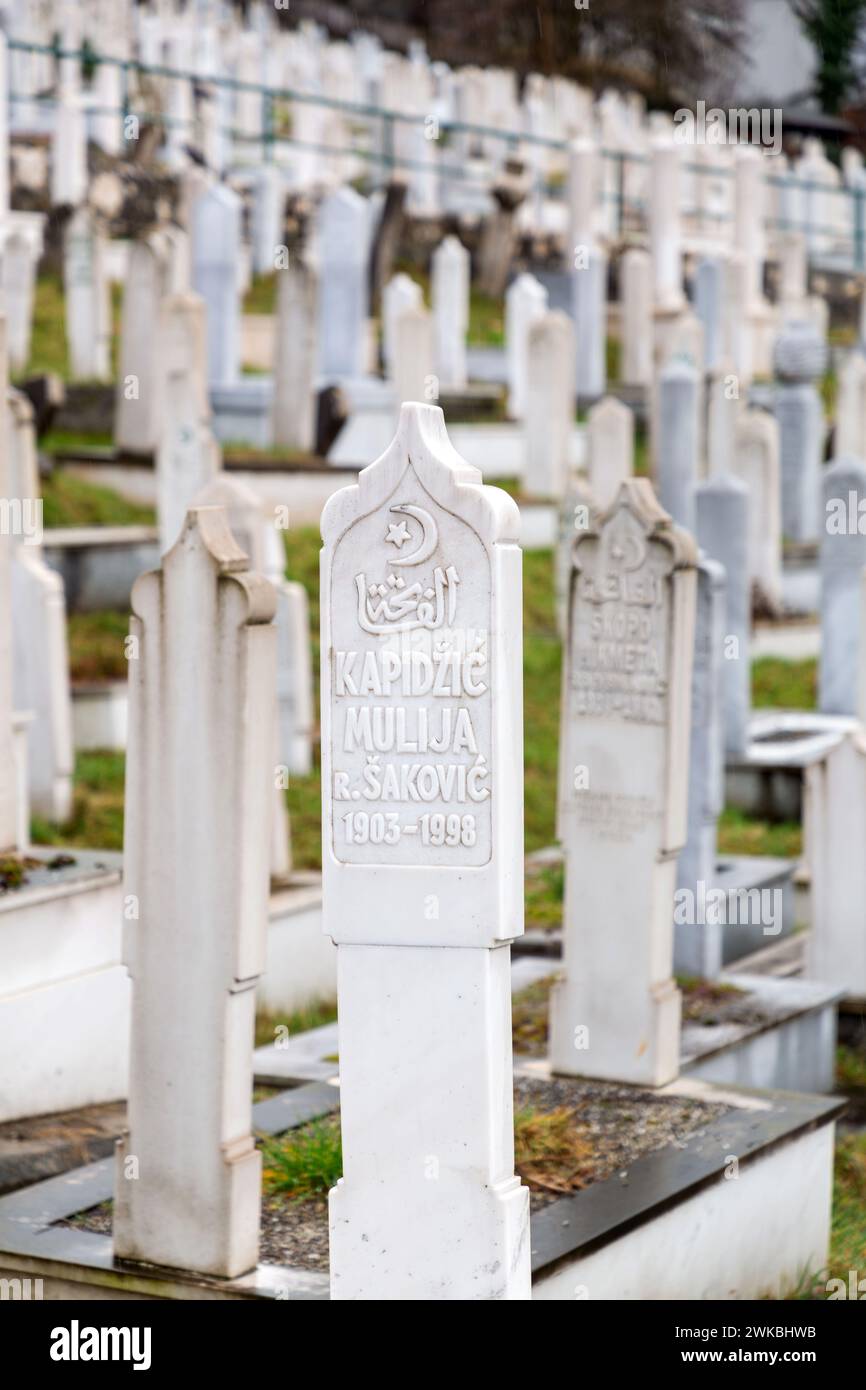 Sarajevo - Bosnia and Herzegovina - 11 FEB 2024: Muslim graveyard ...