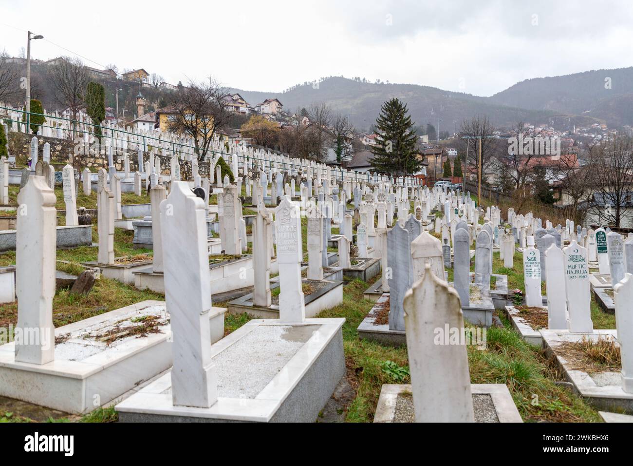 Sarajevo - Bosnia and Herzegovina - 11 FEB 2024: Muslim graveyard ...