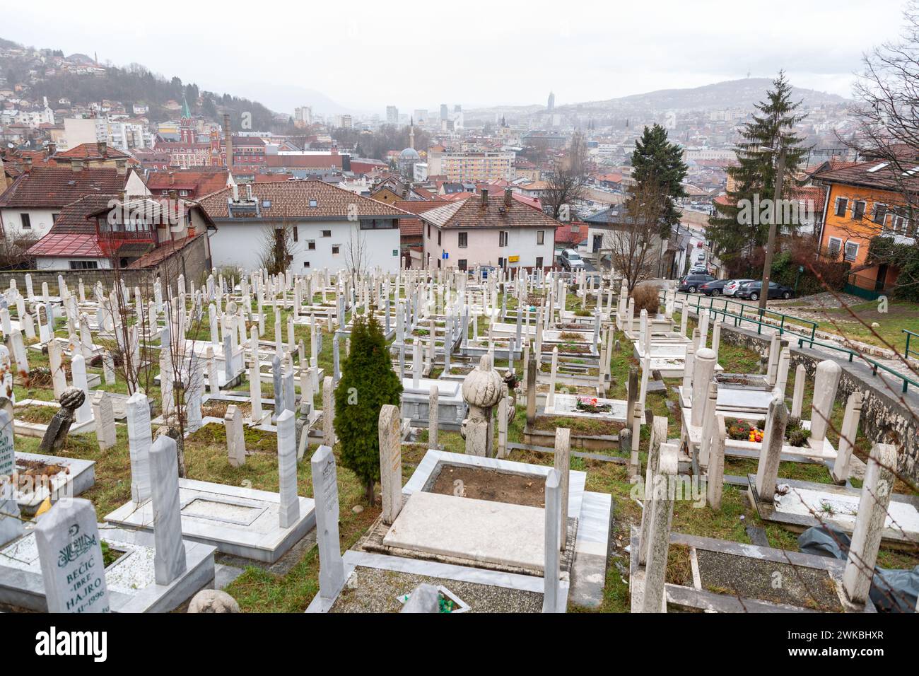 Sarajevo - Bosnia and Herzegovina - 11 FEB 2024: Muslim graveyard ...