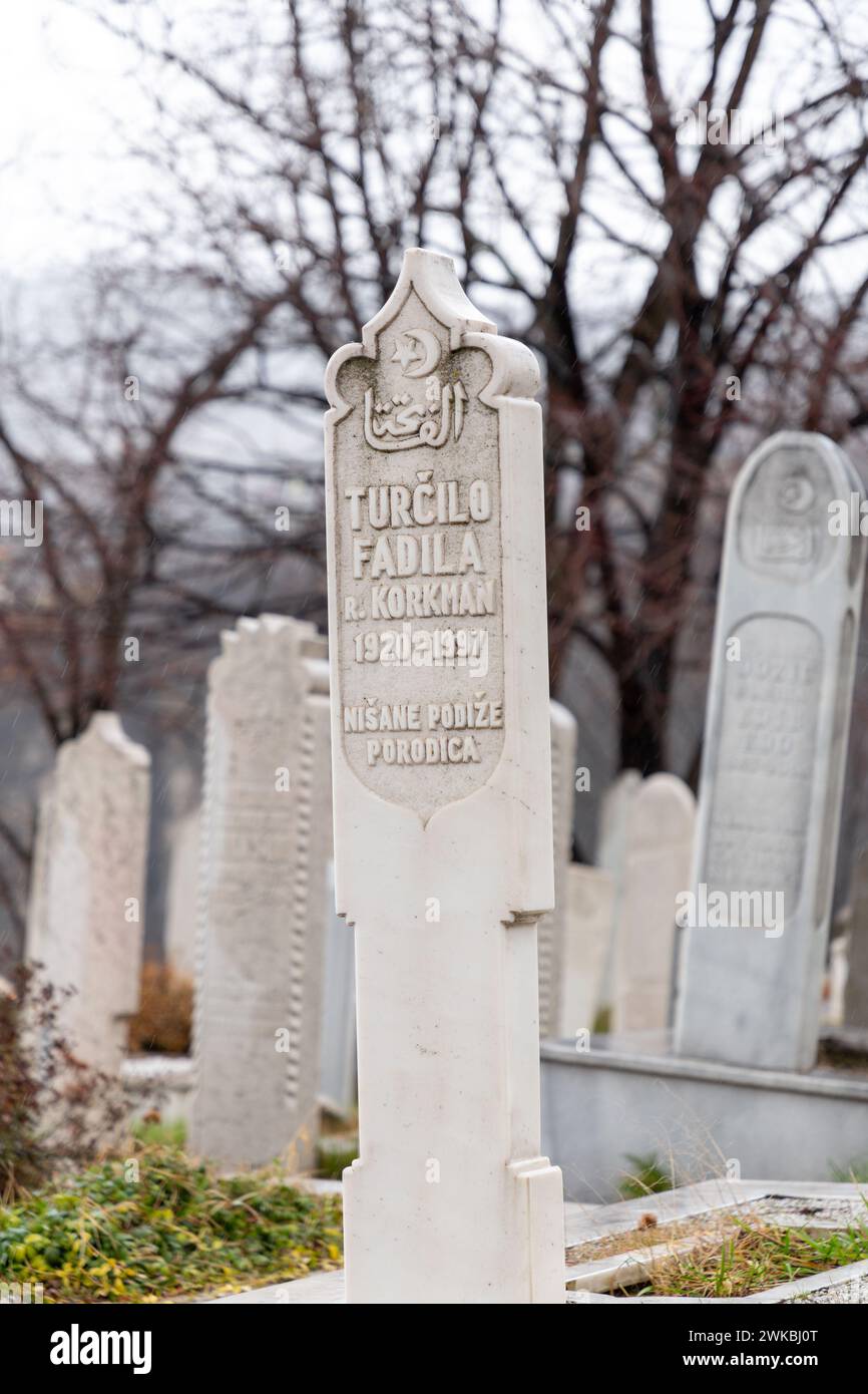 Sarajevo - Bosnia and Herzegovina - 11 FEB 2024: Muslim graveyard ...