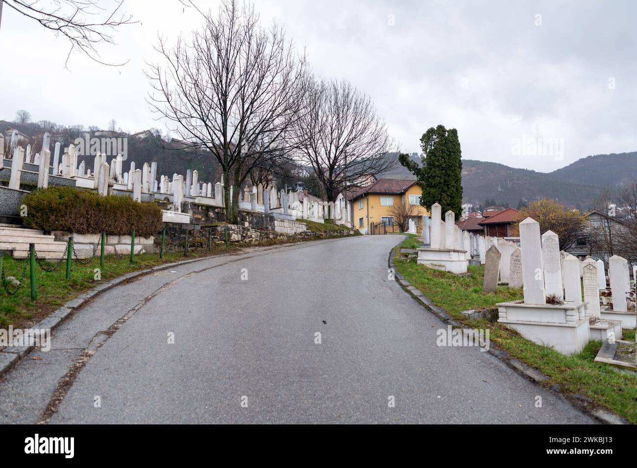 Sarajevo - Bosnia and Herzegovina - 11 FEB 2024: Muslim graveyard ...