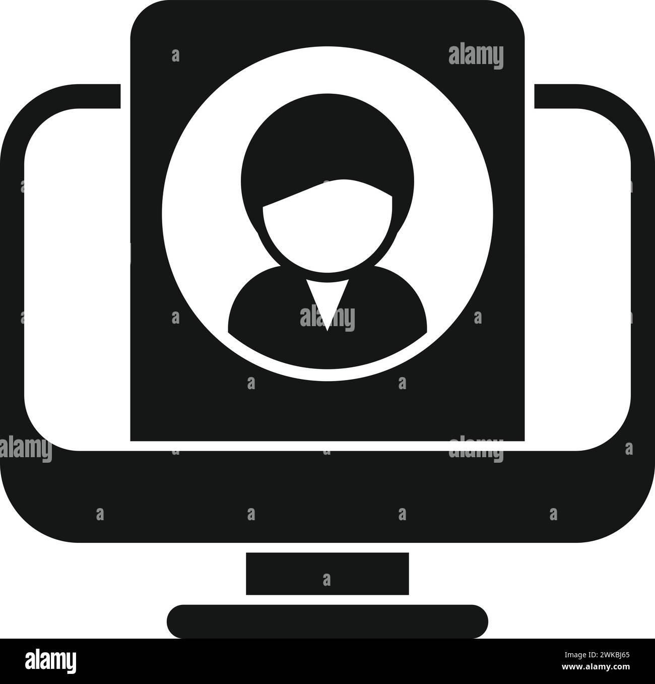 Monitor client process icon simple vector. Digital personal. Bank ...